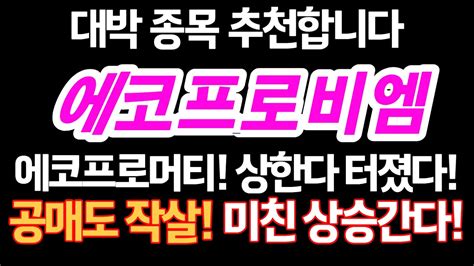 애코프로비엠 에코프로머티 상한가 터졌다 공매도 작살 미친 상승 간다 에코프로비엠주가 에코프로비엠주가전망 에코프로비엠전망 Youtube