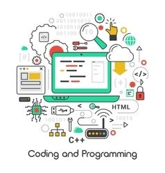 Design Process Flat Line Art Concept Infographic Vector Image