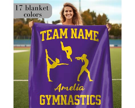 Personalized Gymnastics Blanket Custom Gymnastics Team T Gymnastics