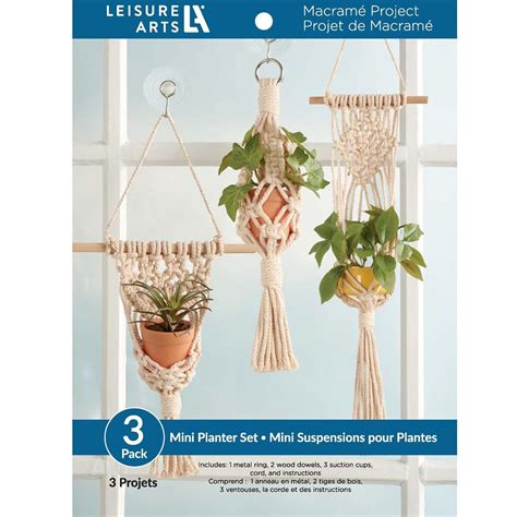 Leisure Arts Macrame Kit Mini Planter Set Macrame Kits For Adults Beginners Plant Hanger Kit