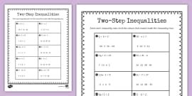 Seventh Grade Two Step Equations Activity Teacher Made