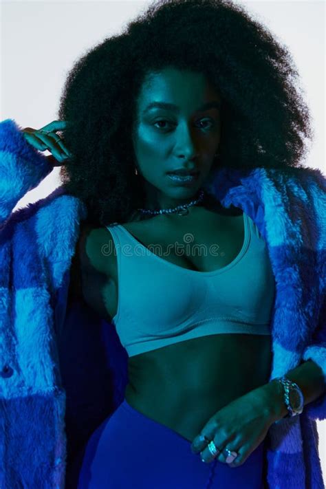 African American Woman In Faux Stock Image Image Of Attractive Urban