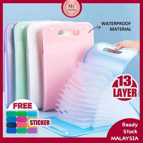 13 Layer Folder File Organizer A4 Test Paper Folder Waterproof Classification Portable File