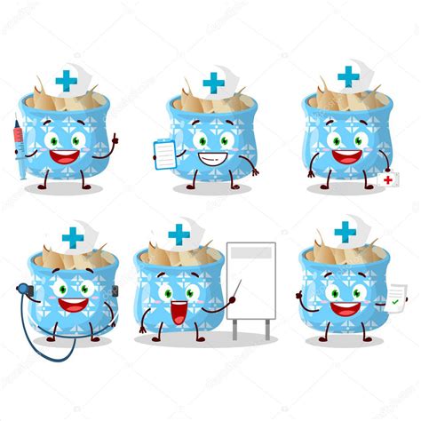 Emoticono de profesión médica con personaje de dibujos animados de ajo
