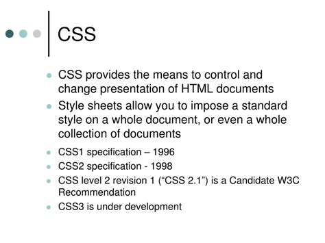 PPT Lecture 7 Cascading Style Sheets CSS PowerPoint Presentation