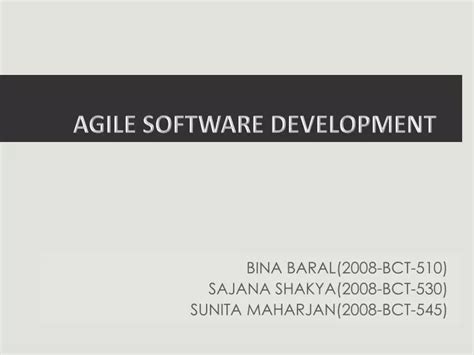 PPT AGILE SOFTWARE DEVELOPMENT PowerPoint Presentation Free Download ID 2305313