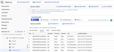 how to load salesforce data into bigquery using a code free approach