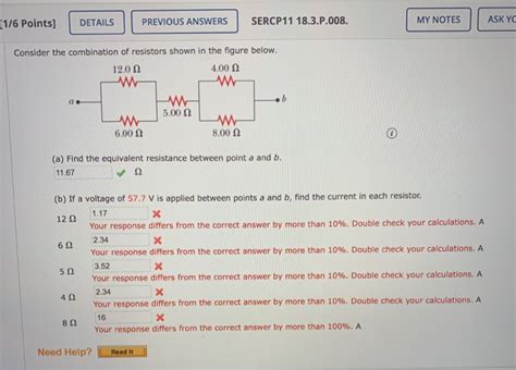Solved Details 1 6 Points] Previous Answers Sercp11