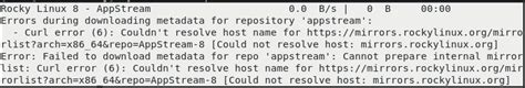 errors during downloading metadata for repository appstream r