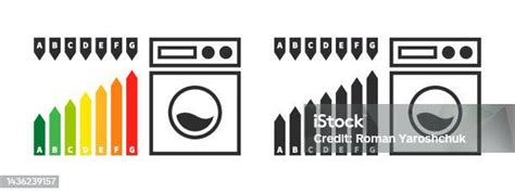 세탁기 에너지 효율 아이콘 에너지 효율 등급 에너지 효율 화살표 벡터 일러스트 레이 션 개념에 대한 스톡 벡터 아트 및 기타 이미지 Istock