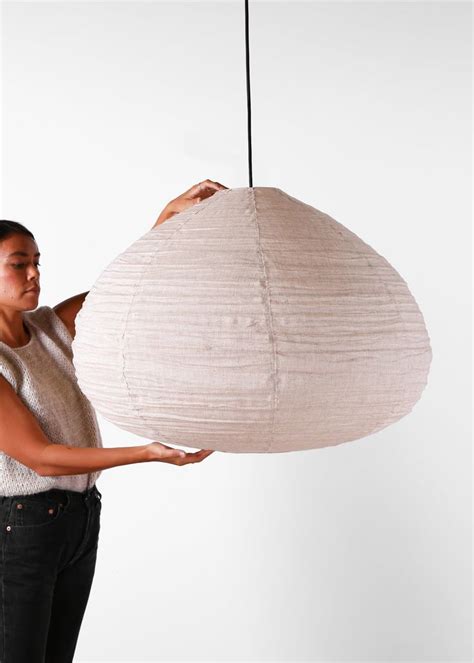 Cuba Linen Lantern Natural Linen Pendant Natural Linen Fabric