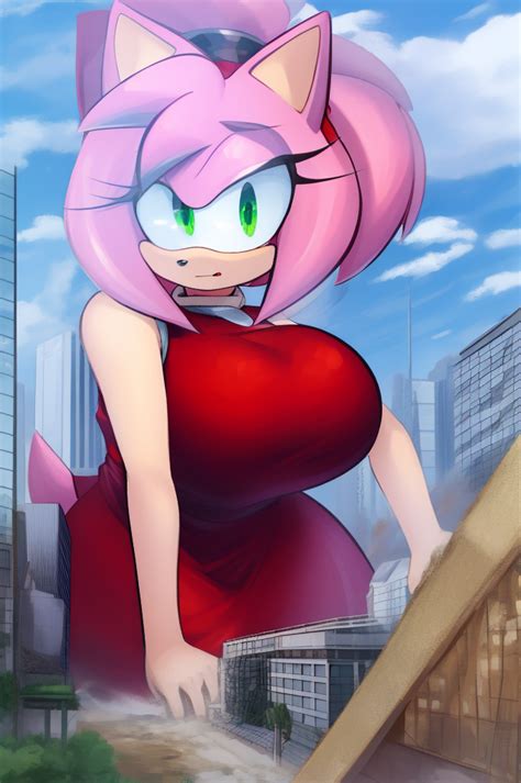 Amy Rose Giantess Ai Generated By Helluvaloona On Deviantart