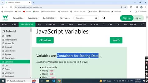 1 Introduction To Javascript Variables Youtube