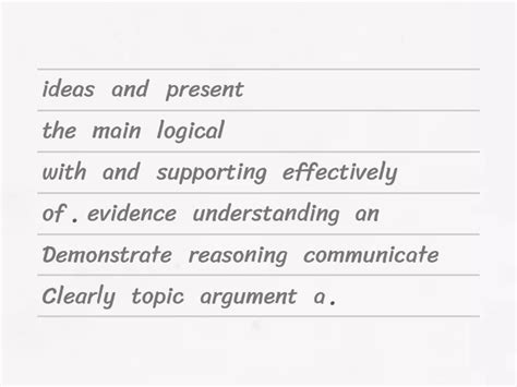 Speech Assessment Criteria Unjumble