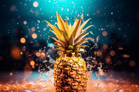Premium AI Image Pineapple Background