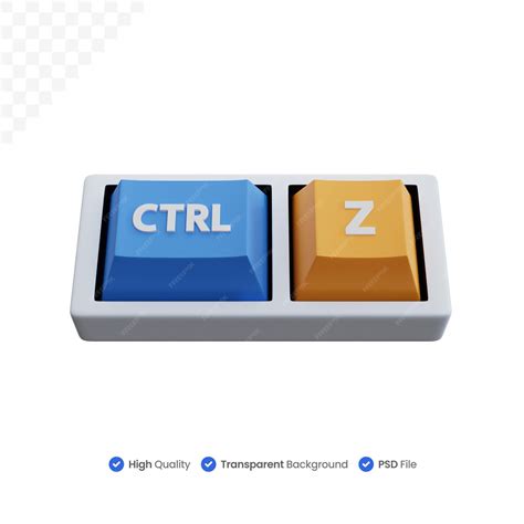 Premium Psd 3d Rendering Ctrl And Z Keyboard Keys Isolated