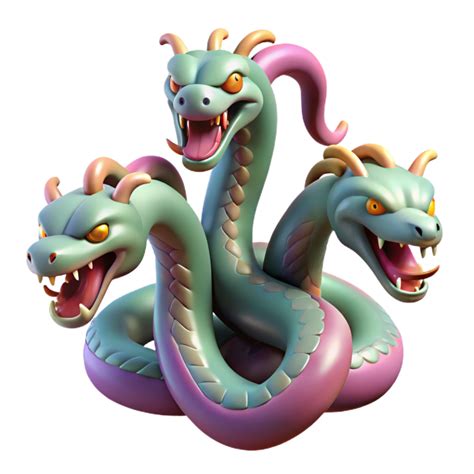 Glorious Timeless Hydra Multi Headed Serpent No Background With