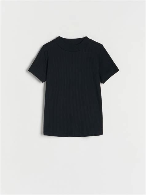 t shirt aus rippstrick farbe schwarz reserved 6648g 99x hemd t
