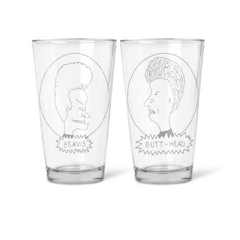 Beavis And Butt Head Pint Glasses Set Of 2 Acid Ink Designs