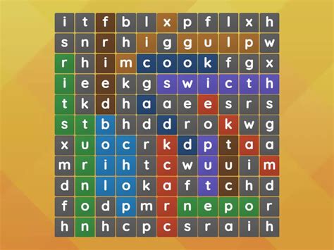 Verb In Procedure Text Wordsearch