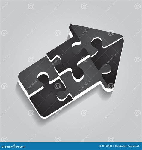 Arrow Puzzle Concept On Gray Background Vector Stock Vector