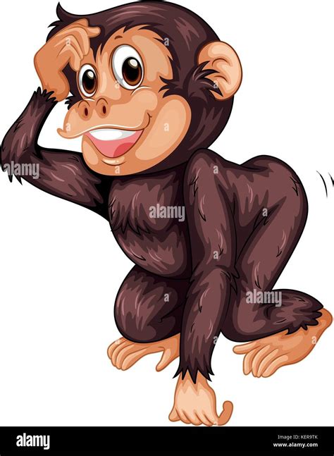 Illustration Of A Closeup Chimpanzee Stock Vector Art And Illustration