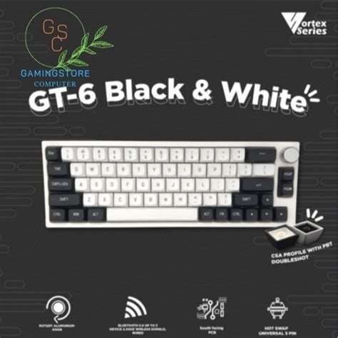 Jual Vortex Series Gt6 Gt 6 White And Black Wireless Gaming Keyboard Jwk T1 Smokey Jakarta