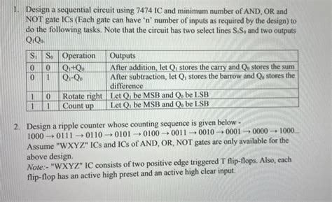 Solved 1 Design A Sequential Circuit Using 7474 Ic And