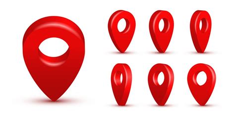 Premium Vector Shiny Red Realistic Map Pins Set 3d Pointers Isolated Location Symbols In