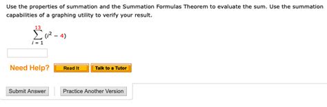 Solved Use The Properties Of Summation And The Summation Chegg Com