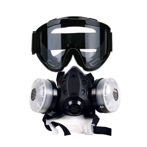 New Half Face Gas Mask With Anti Fog Glasses N95 Chemical Dust Mask