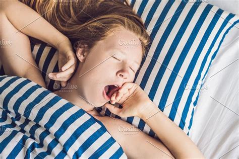 Beautiful Young Woman Lying Down In Bed And Sleeping Do Not Get Enough