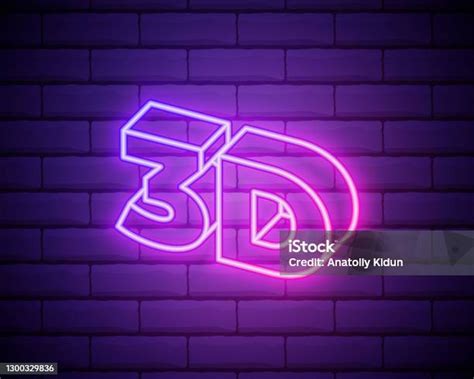 네온 3d 기호 밝은 빛나는 아이콘 컨셉 3d 시네마 디자인 스톡 벡터 일러스트레이션 개념에 대한 스톡 벡터 아트 및 기타
