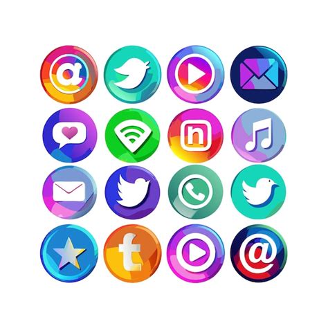 Premium Vector Social Media Icon Set Collection Vector Illustration