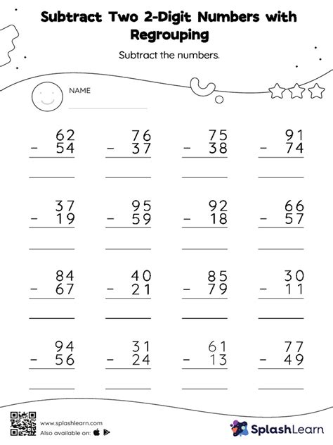 Subtract Two 2 Digit Numbers With Regrouping Vertical Subtraction