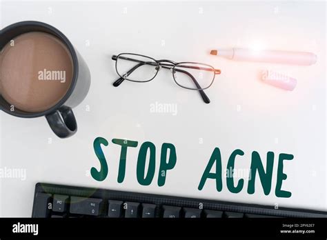 Conceptual Display Stop Acne Internet Concept Control The Occurrence