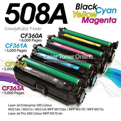 Compatible To Hp 508a Hp508a Cf360a Cf361a Cf362a Cf 360a To Hp