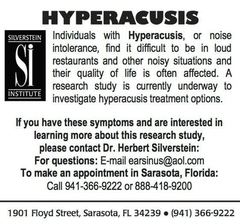 Silverstein Institute Rhyperacusis