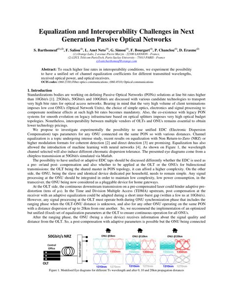 Pdf Equalization And Interoperability Challenges In Next Generation Passive Optical Networks