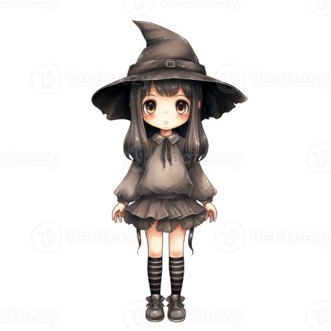 A Cute Anime Witch Girl With Accessories And Potions 51340702 Png