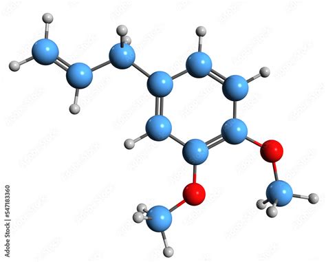 3d Image Of Methyl Eugenol Skeletal Formula Molecular Chemical