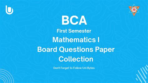 Bca First Semester Mathematics I Boards Questions Papers