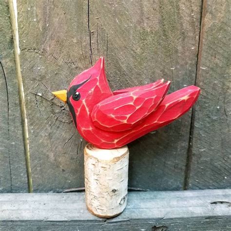 Wood Carved Birds Etsy