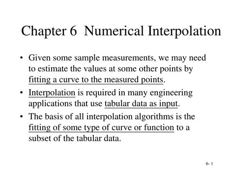 Ppt Chapter 6 Numerical Interpolation Powerpoint Presentation Free Download Id7083309