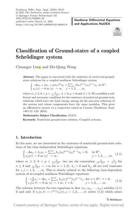Classification Of Ground States Of A Coupled Schrödinger System