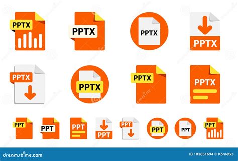 File Format Extensions Icons Collection Of Vector Icons Stock Vector