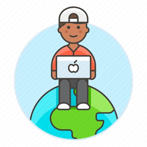 coding software global programmer developer male laptop icon