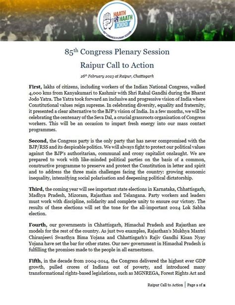 Mallikarjun Kharge On Twitter 85th Congress Plenary Session Raipur