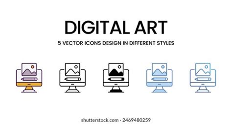 Digital Art Icons Vector Set Stock Stock Vector Royalty Free