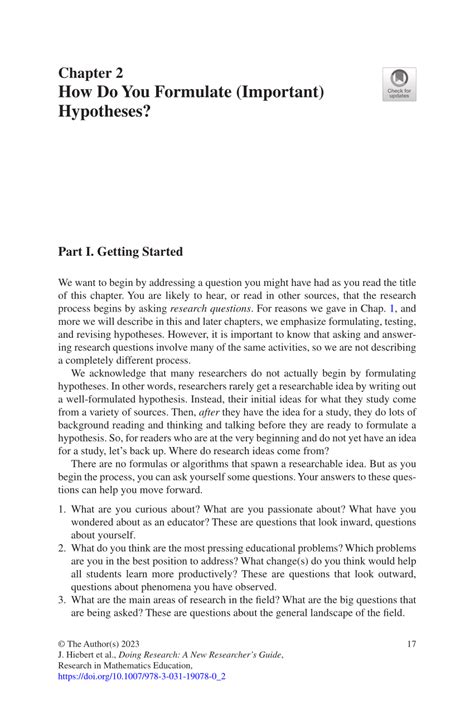 Pdf How Do You Formulate Important Hypotheses